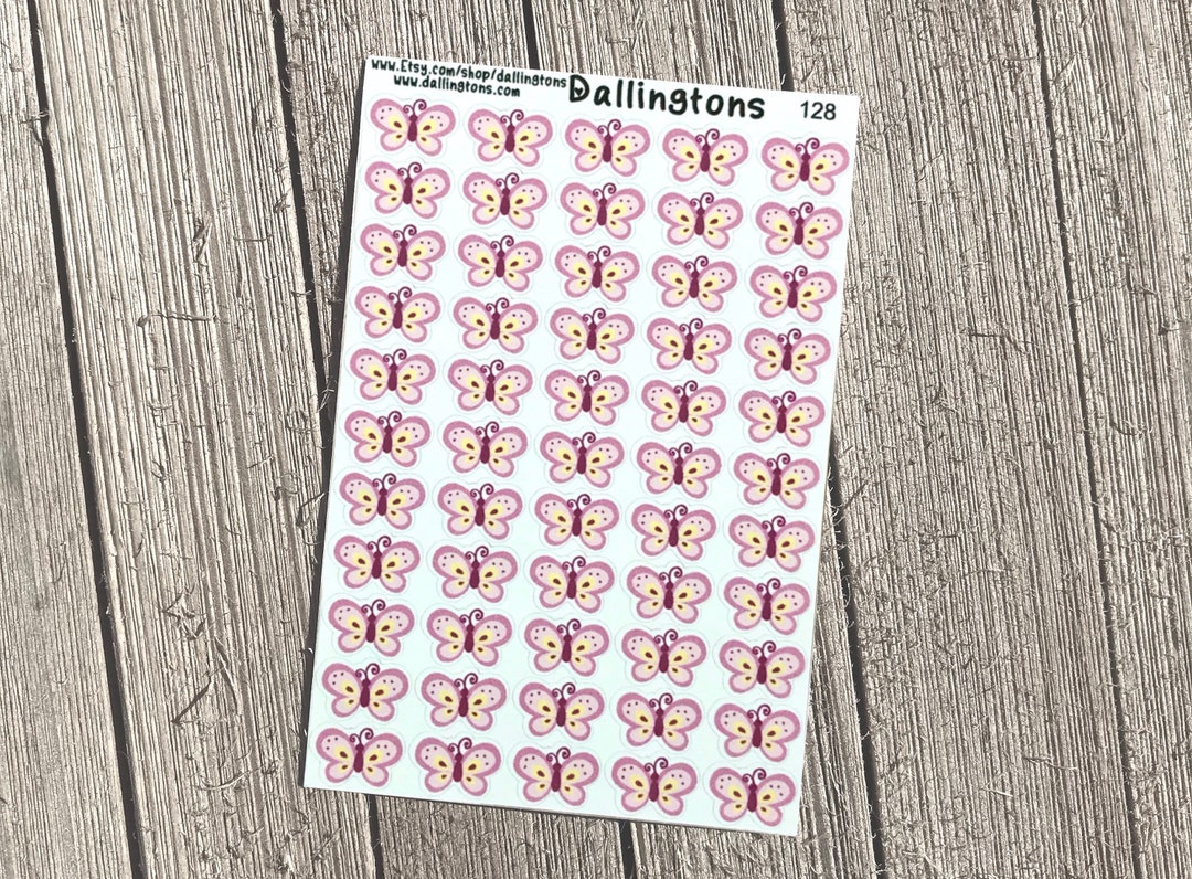 Pink Butterflies Stickers (#128) - Tiny Stickers for Books and Planners ...