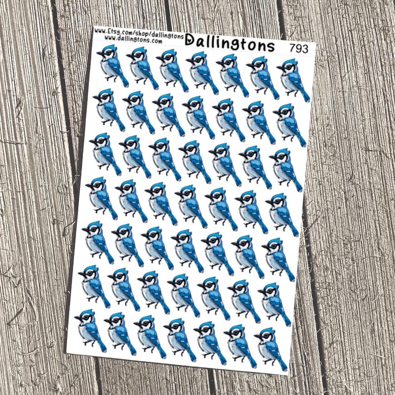 Mini Blue Bird Stickers - Etsy