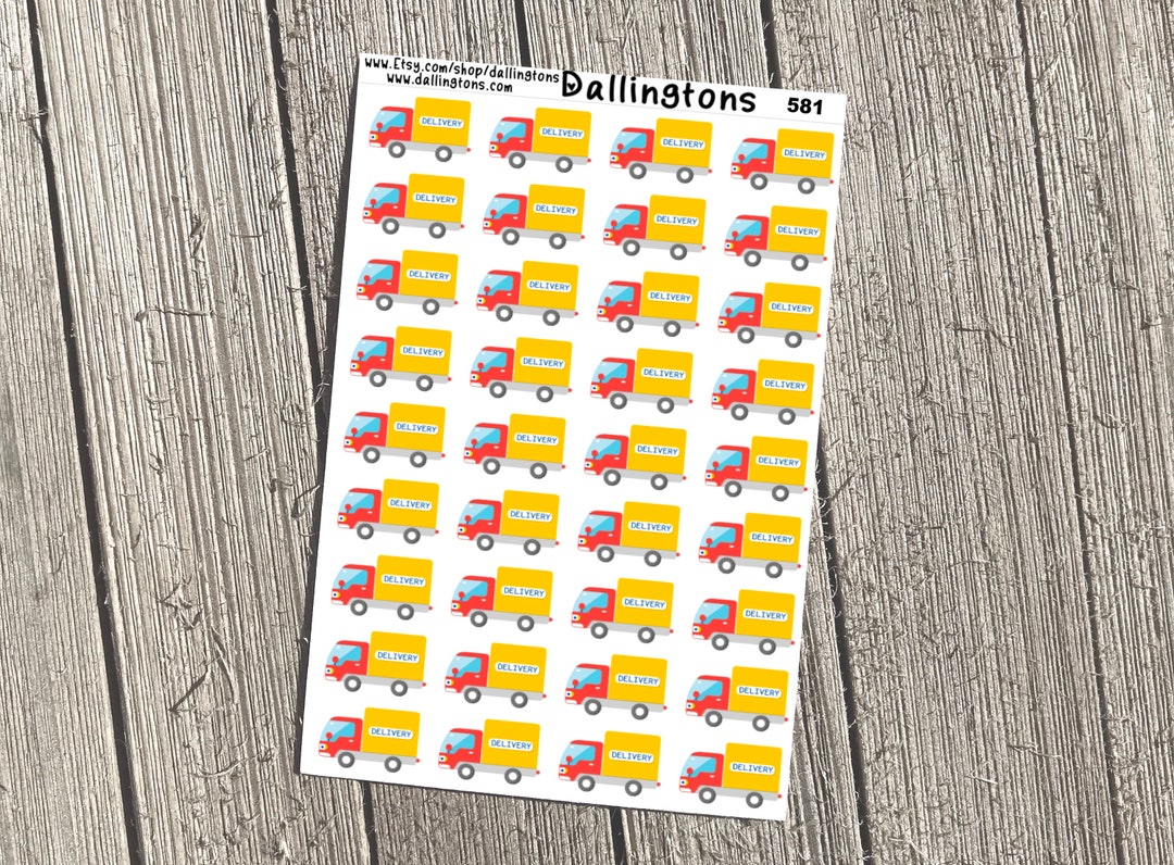 Delivery Truck (#581) - Tiny Stickers for Books and Planners - Etsy