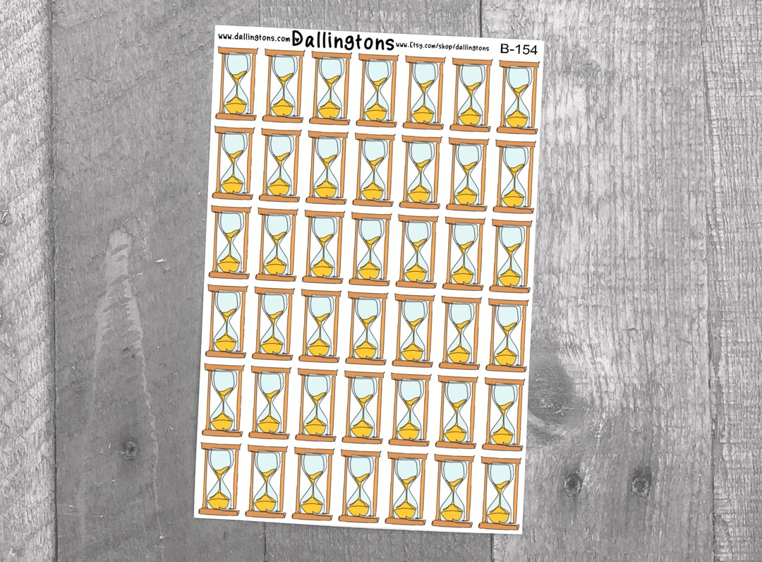 Hour Glass (B-154) - Stickers for Books and Planners, Sticker Sheets ...