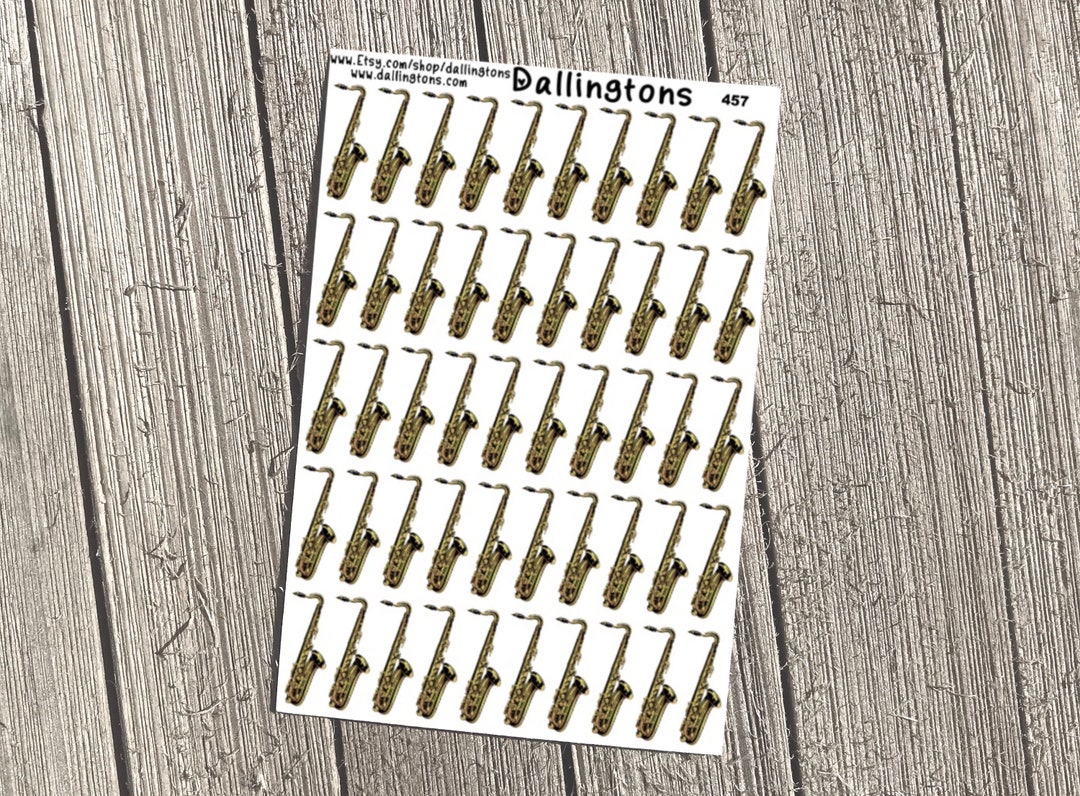 Saxophone (#457) - Tiny Stickers for Books and Planners - Etsy