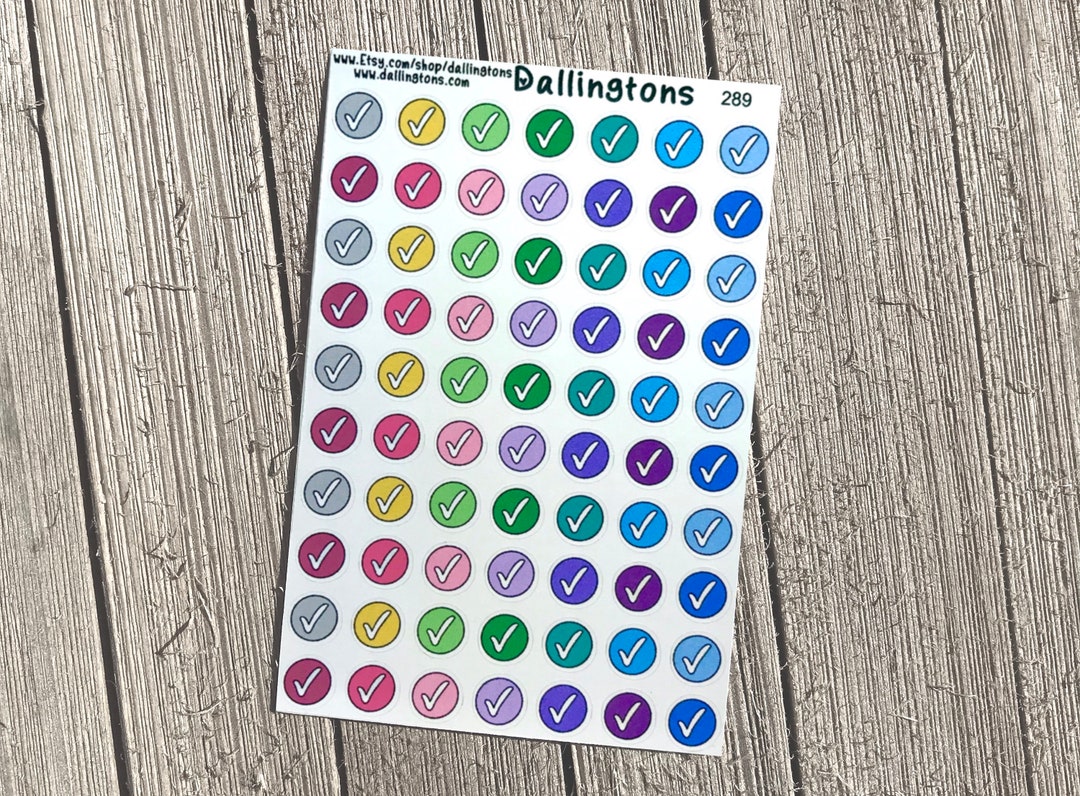 Colorful Check Mark Circles (#289) - Tiny Stickers for Books and ...