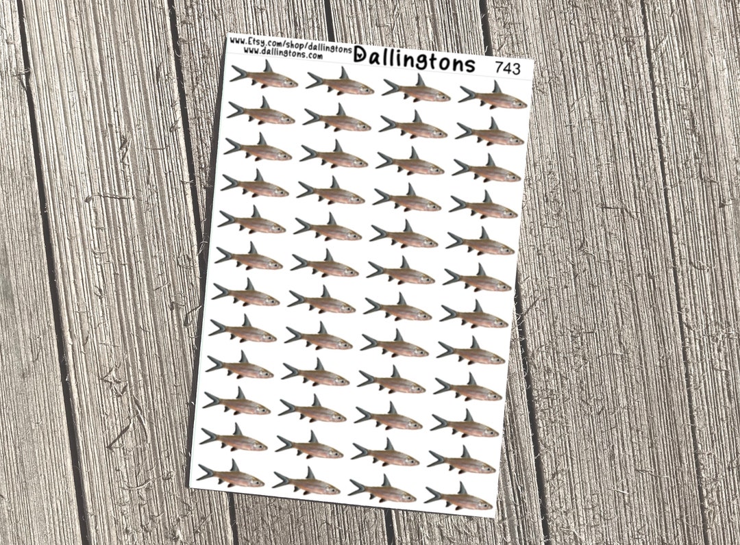 Bala Shark (#743) - Tiny Stickers for Books and Planners - Etsy