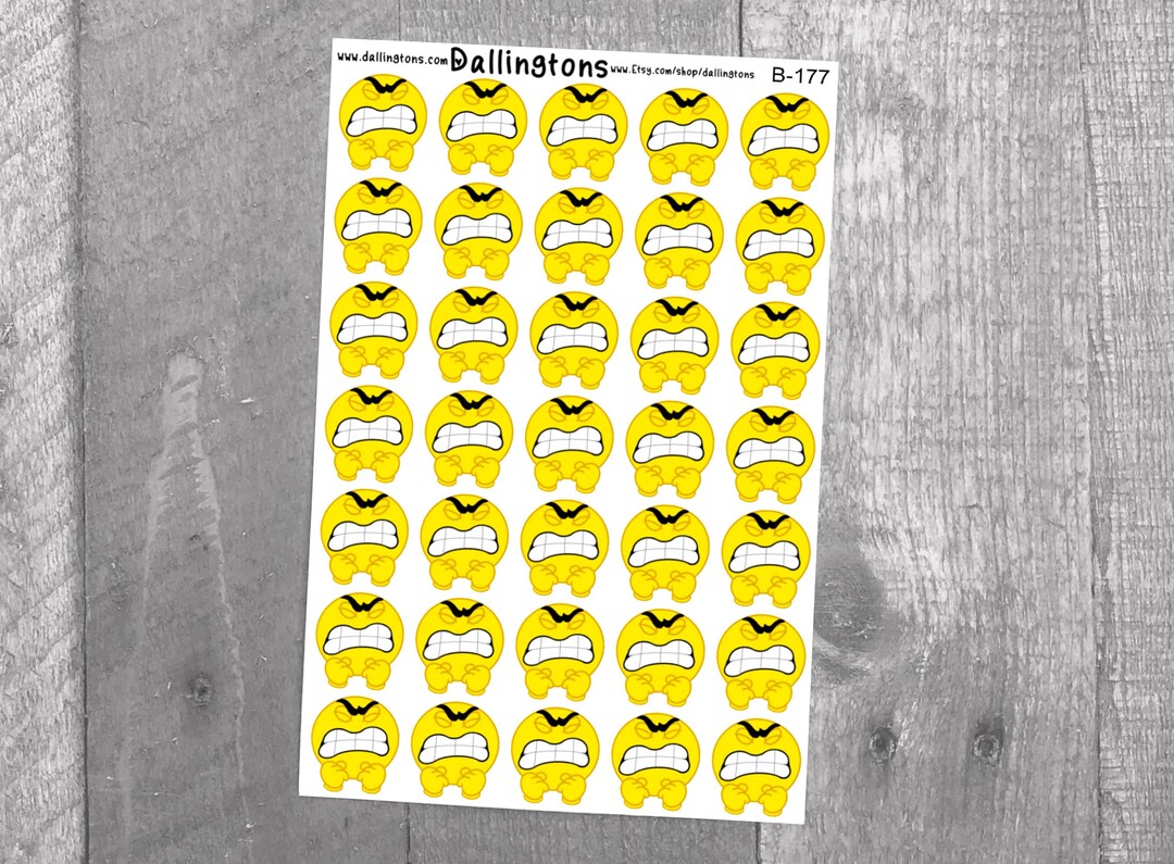 Frustration Face (B-177) - Stickers for Books and Planners, Sticker ...