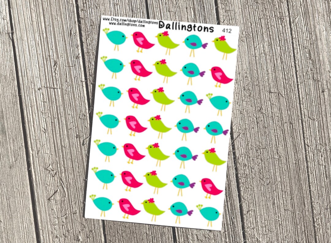 Birds (#412) - Tiny Stickers for Books and Planners - Etsy