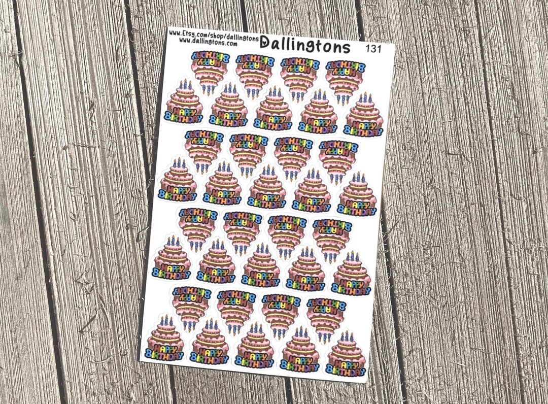 Birthday Cakes Stickers (#131) - Tiny Stickers for Books and Planners ...