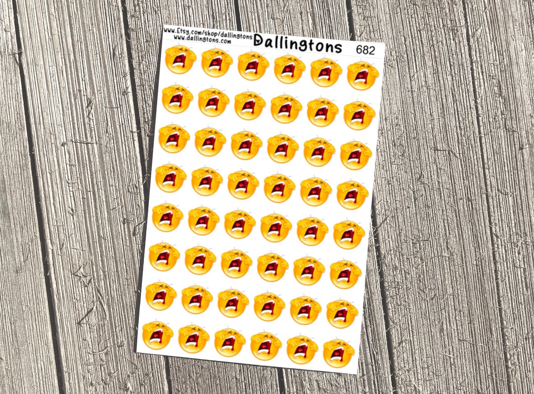 Crying Face (#682) - Tiny Stickers for Books and Planners - Etsy