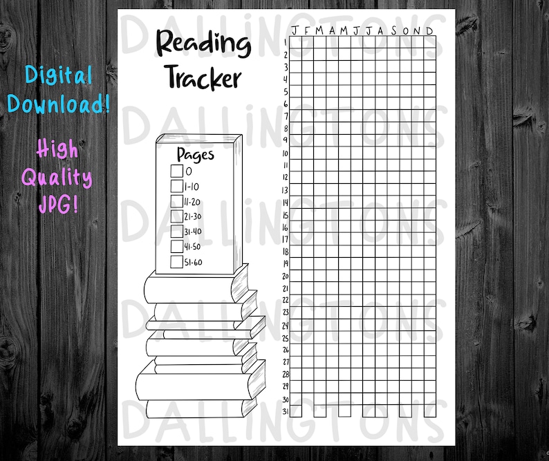 Reading Tracker Yearly Reading Tracker Reading Pages - Etsy