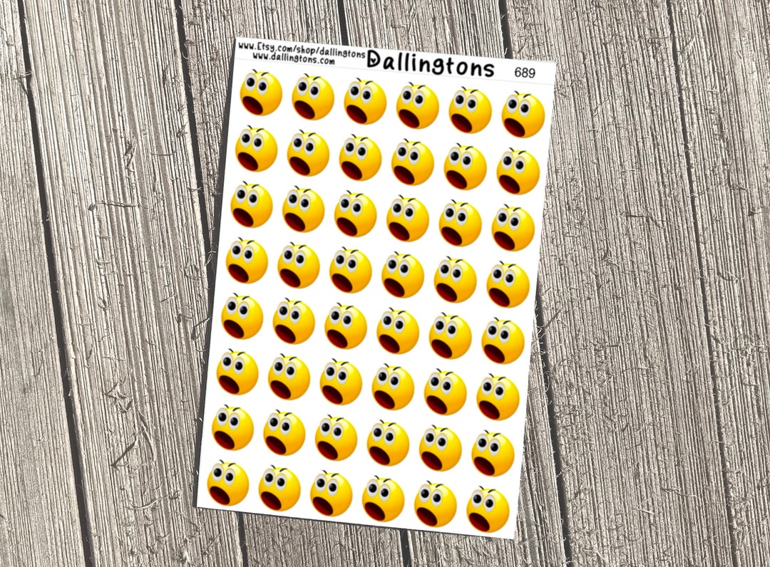Shocked Face (#689) - Tiny Stickers for Books and Planners - Etsy