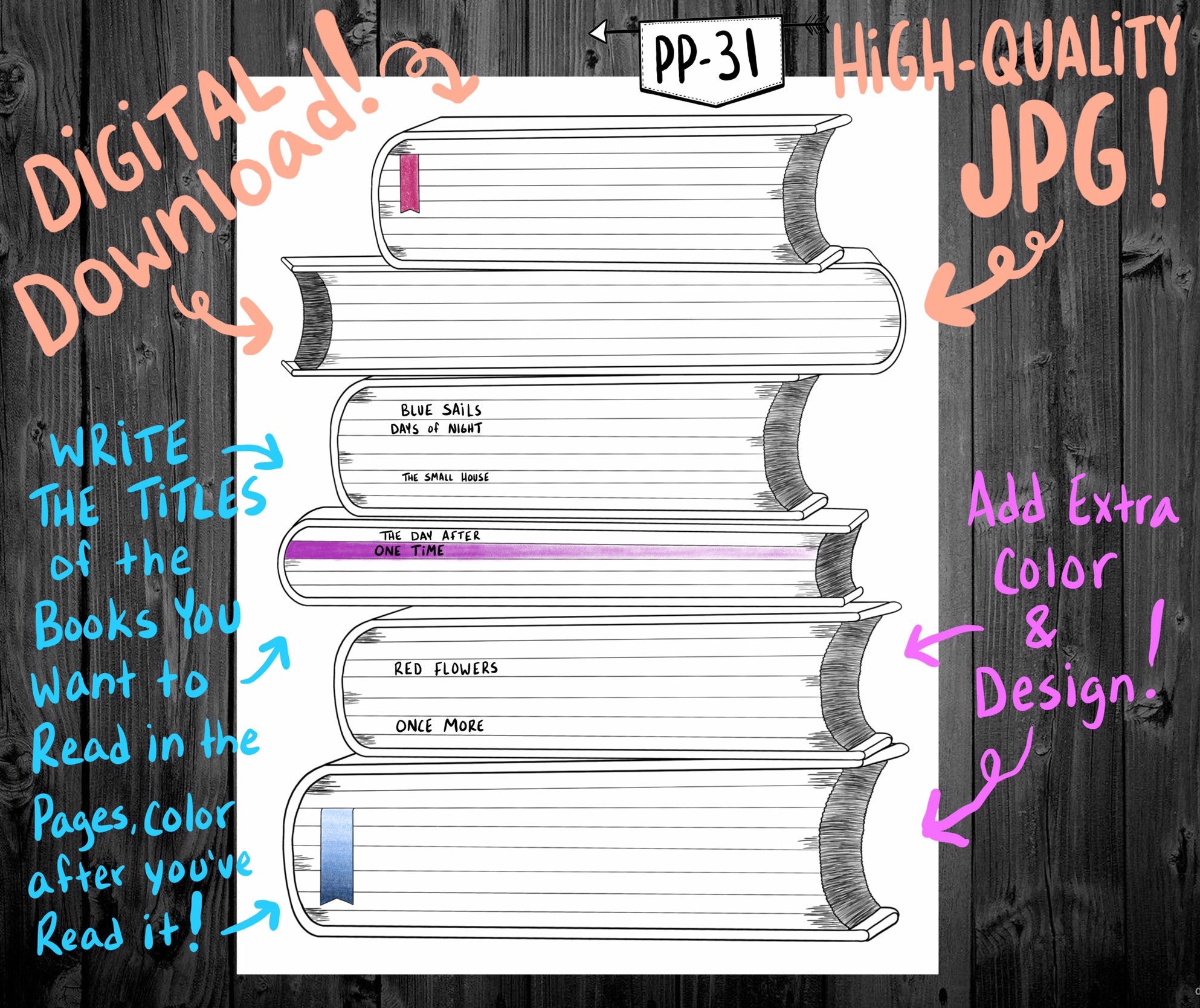 Reading List Books to Read Printable Page Reading - Etsy