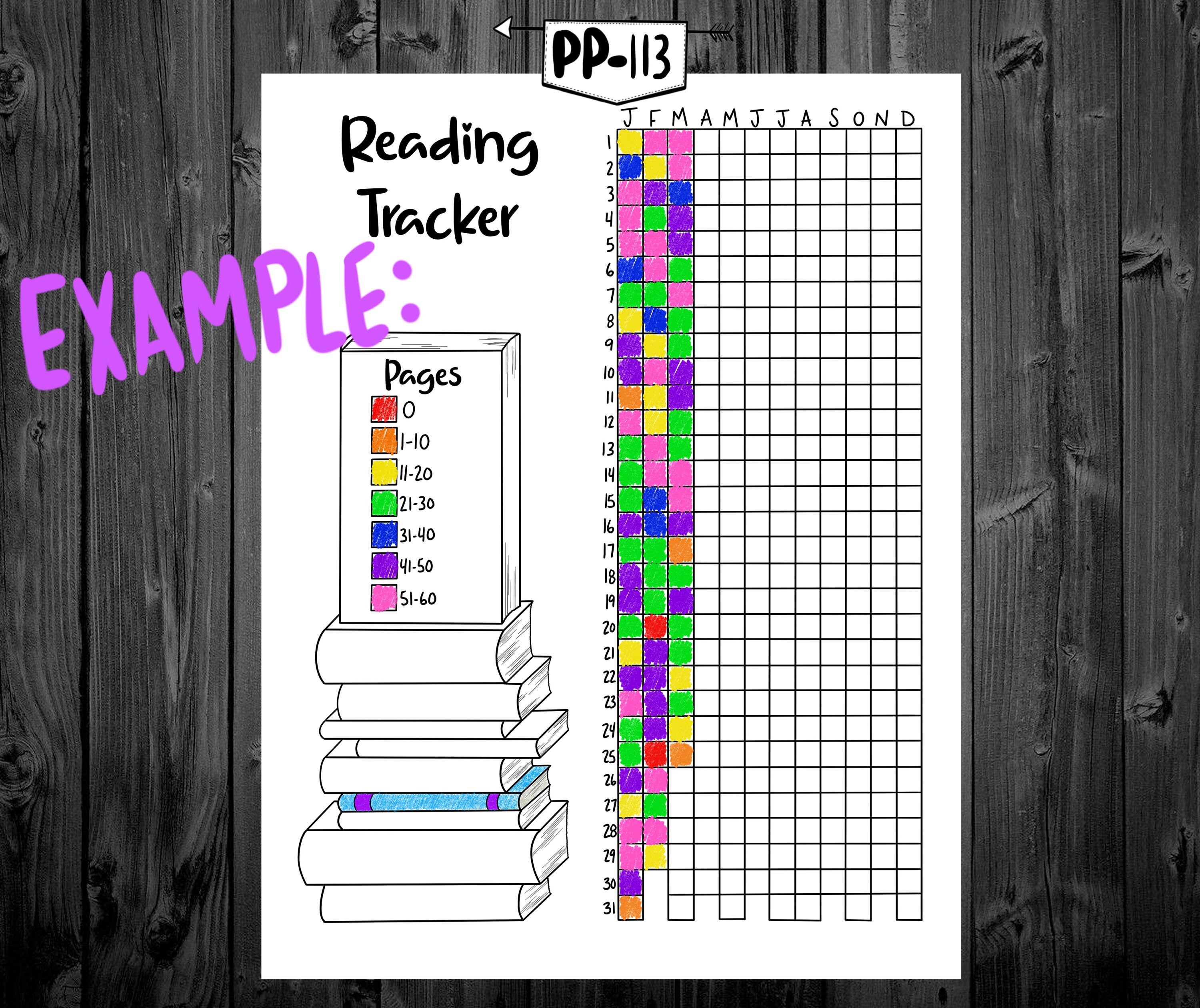 Reading Tracker - Yearly Reading Tracker - Reading Pages Tracker ...