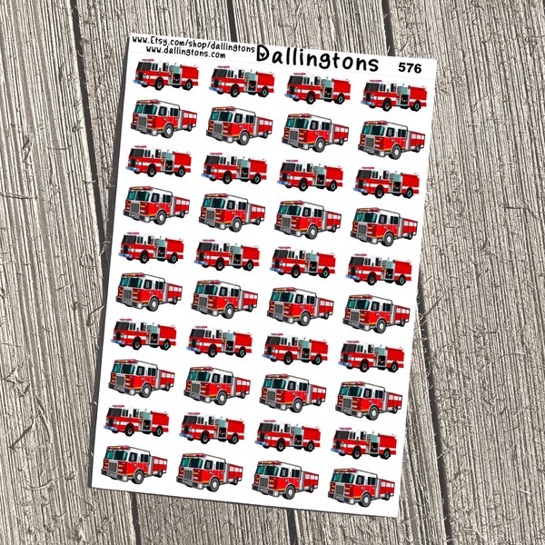 Fire Truck Stickers - Etsy