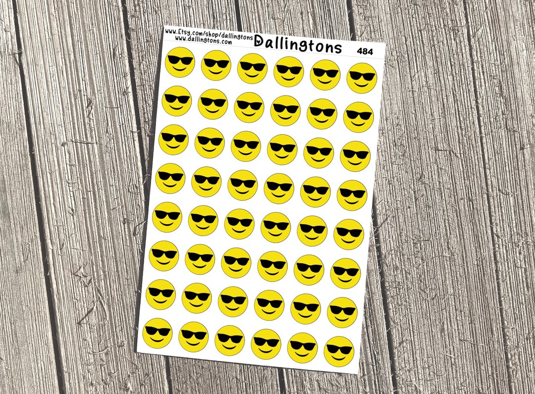 Cool Emoji (#484) - Tiny Stickers for Books and Planners - Etsy