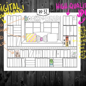 Printable Book Shelf Planner Page - Book Shelf - Printable Page ...