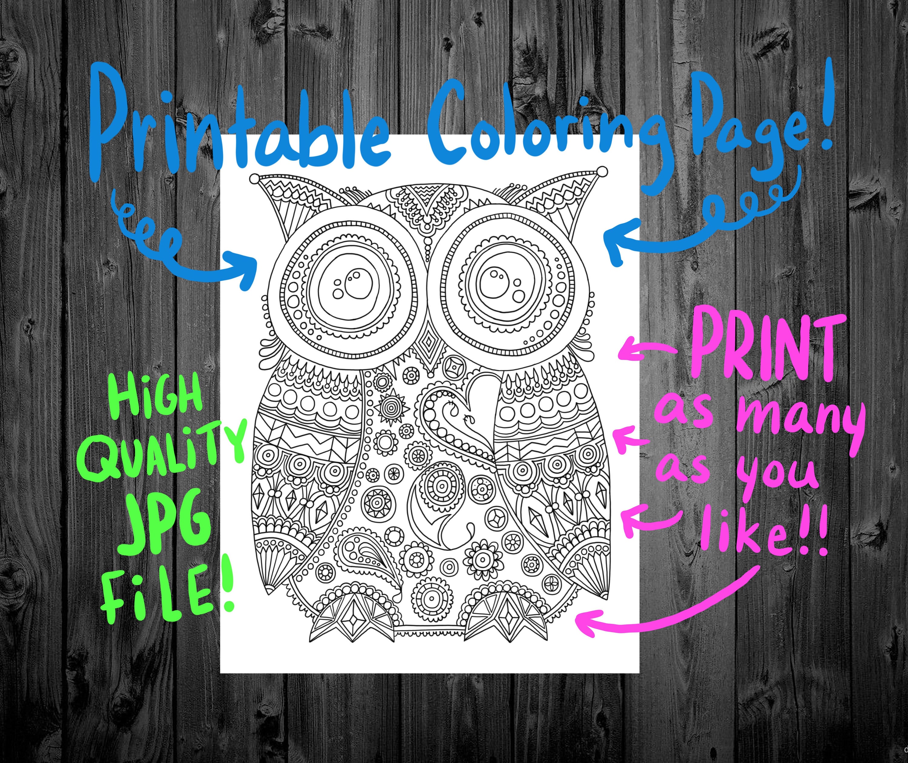 Difficult Owl Coloring Pages