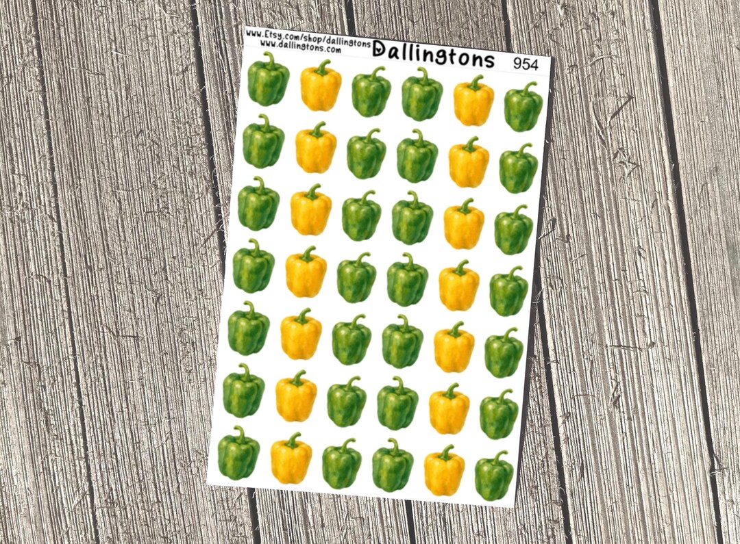 Bell Peppers (#954) - Tiny Stickers for Books and Planners - Etsy