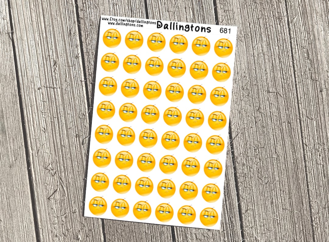 Skeptical Face (#681) - Tiny Stickers for Books and Planners - Etsy