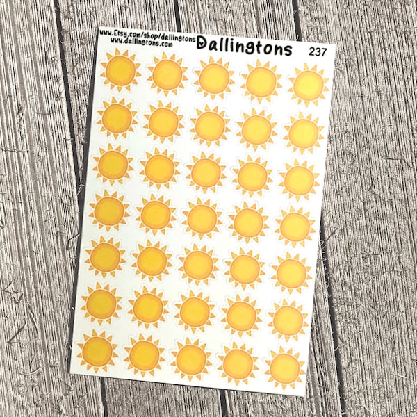 Sun Stickers - Etsy