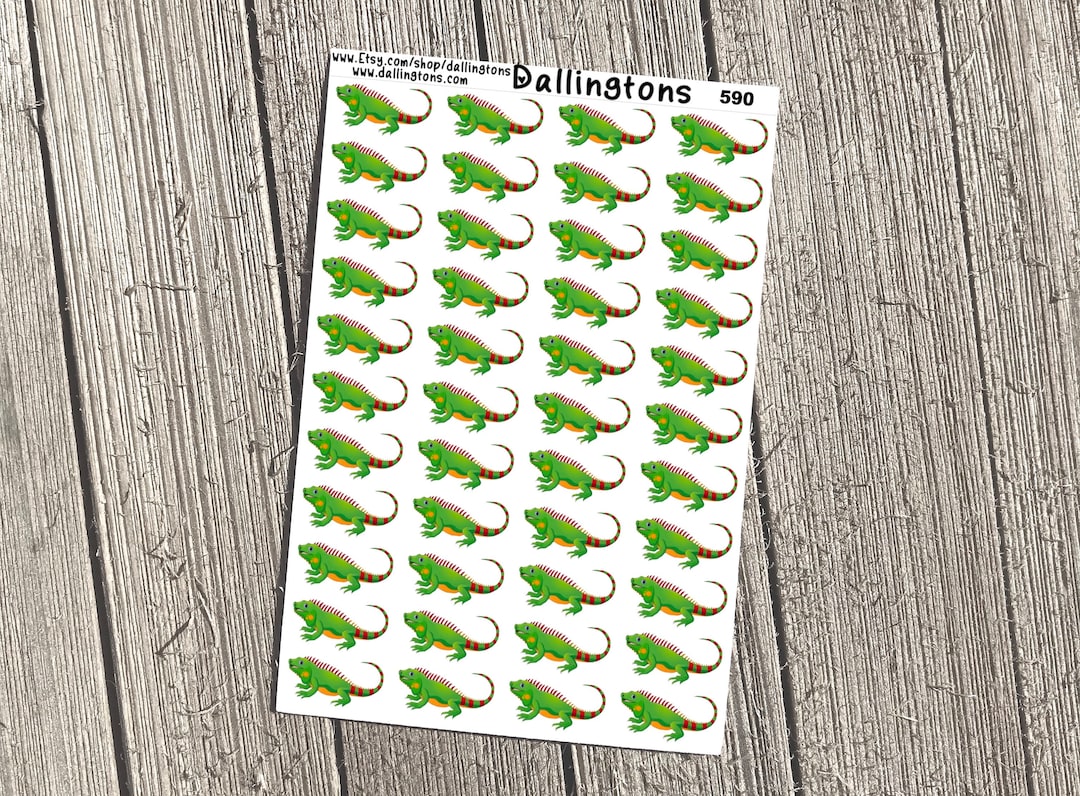 Iguana (#590) - Tiny Stickers for Books and Planners - Etsy