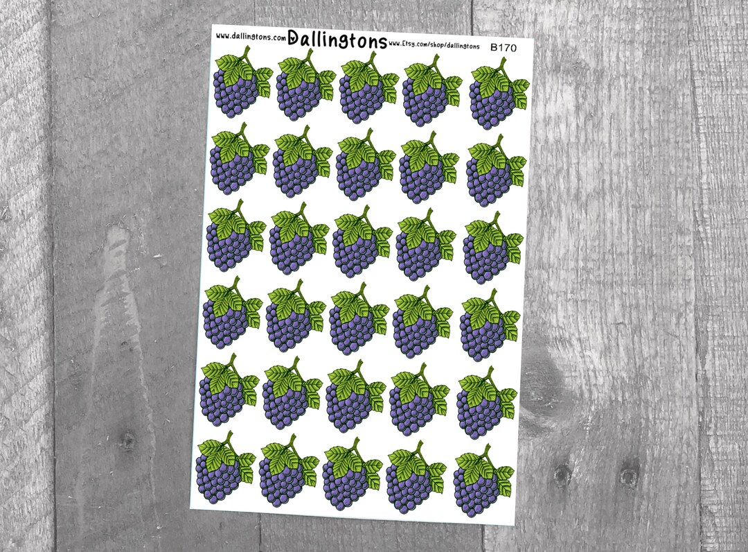 Grapes (B-170) - Stickers for Books and Planners, Sticker Sheets ...