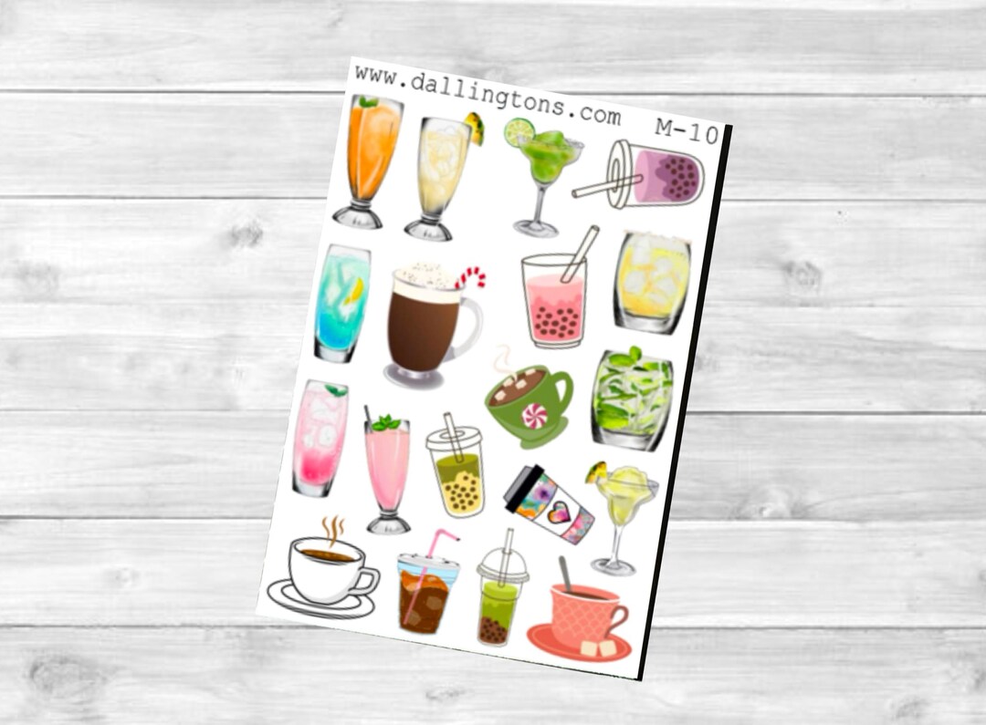 Drinks (M-10) - Mini Sheets Stickers for Books and Planners - Etsy