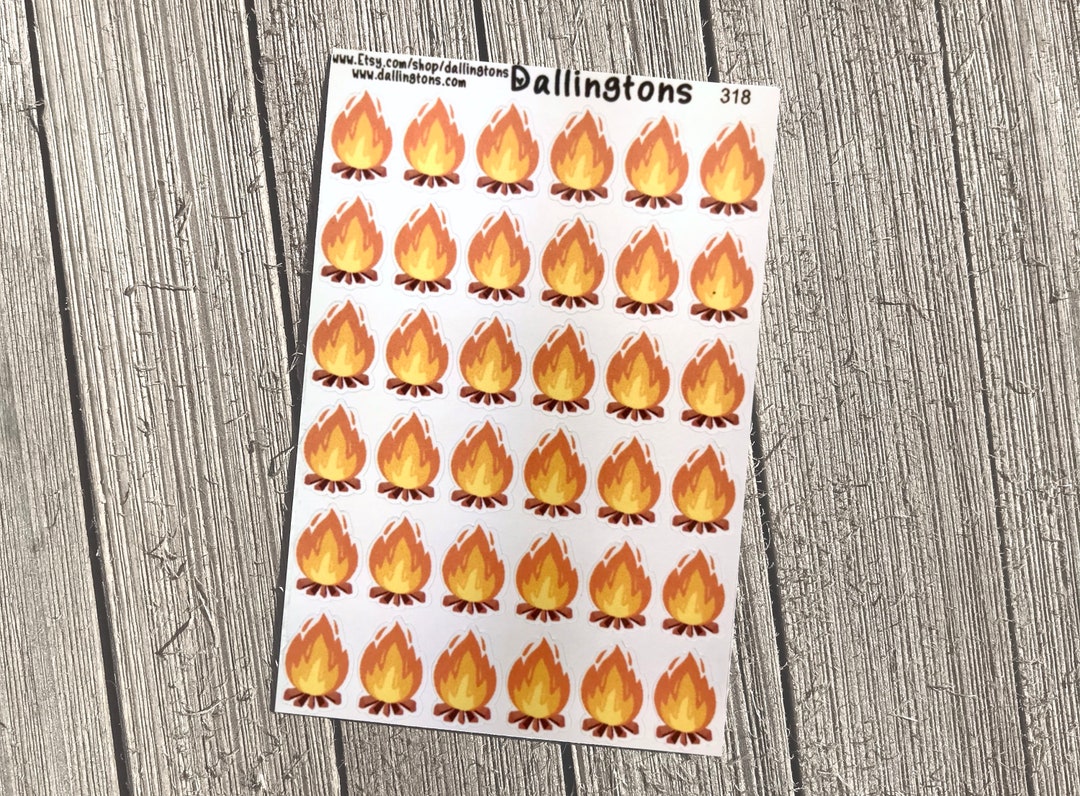 Campfire (#318) - Tiny Stickers for Books and Planners - Etsy