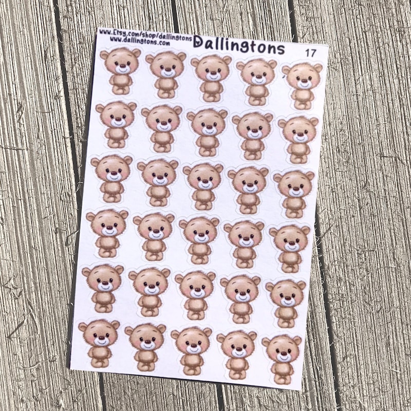 Teddy Bear Stickers - Etsy