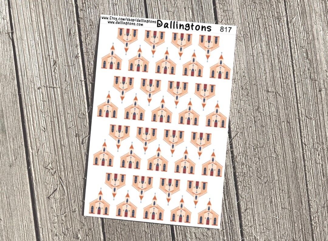 Church (#817) - Tiny Stickers for Books and Planners - Etsy