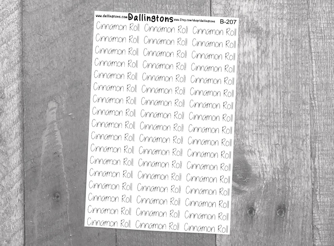 Cinnamon Roll (B-207) - Stickers for Books and Planners, Sticker Sheets ...