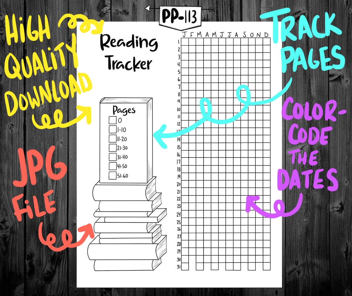 Reading Tracker Yearly Reading Tracker Reading Pages - Etsy