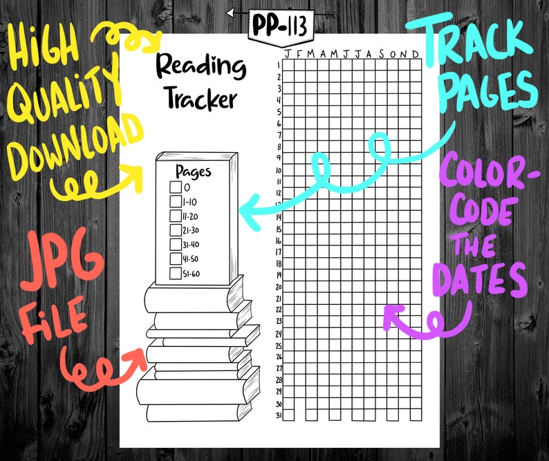 Reading Tracker Yearly Reading Tracker Reading Pages - Etsy
