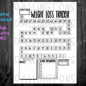 Weight Loss Tracker Coloring Page Weight Loss Weight - Etsy
