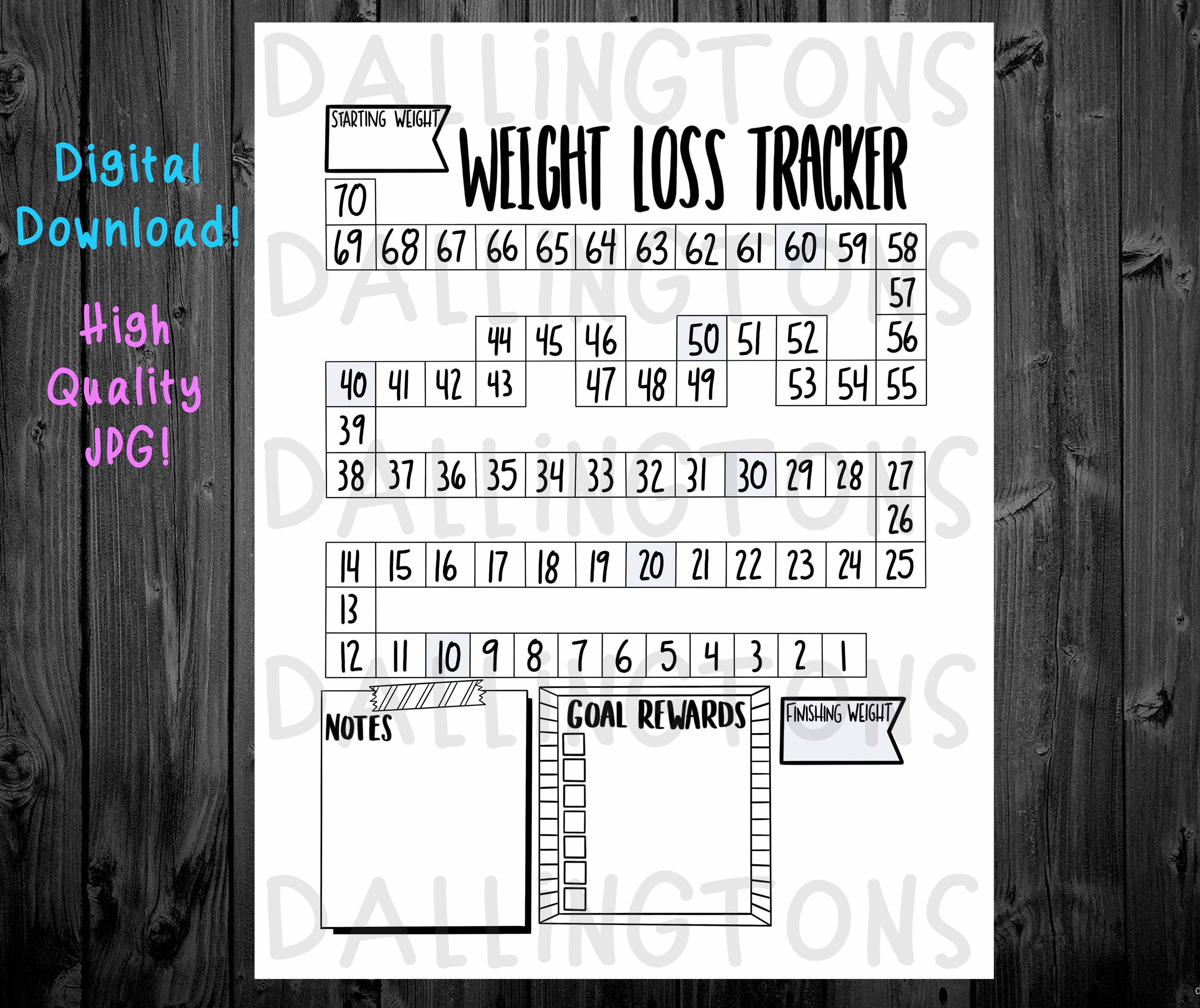 Weight Loss Tracker Coloring Page Weight Loss Weight - Etsy