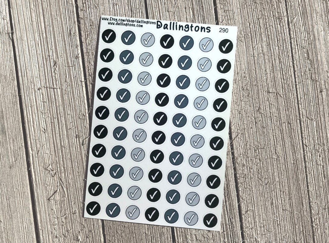 B&W Check Marks (#290) - Tiny Stickers for Books and Planners - Etsy
