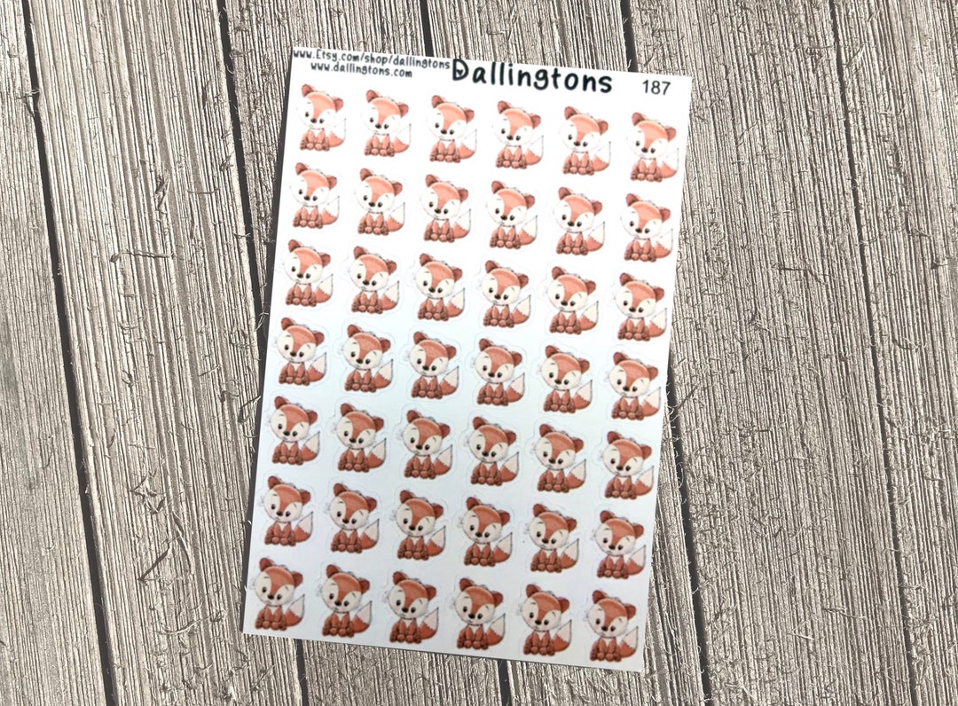 Little Foxes (#187) - Tiny Stickers for Books and Planners - Etsy