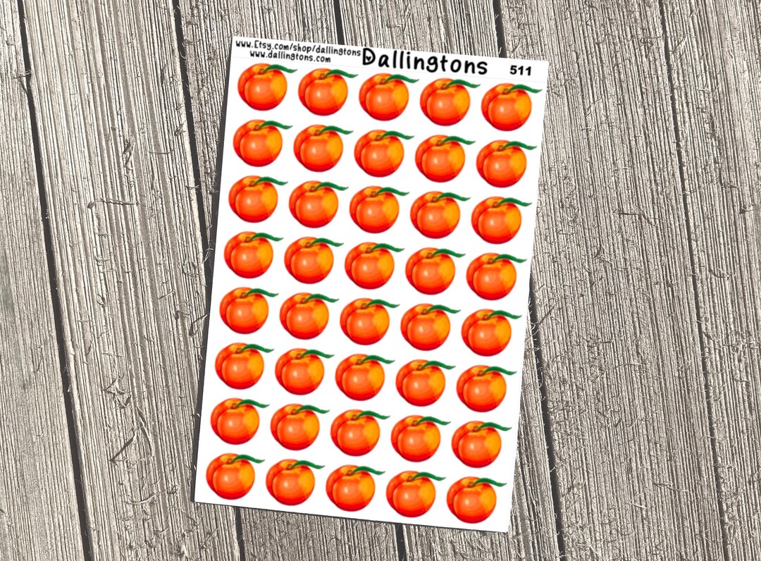 Peaches (#511) - Tiny Stickers for Books and Planners - Etsy