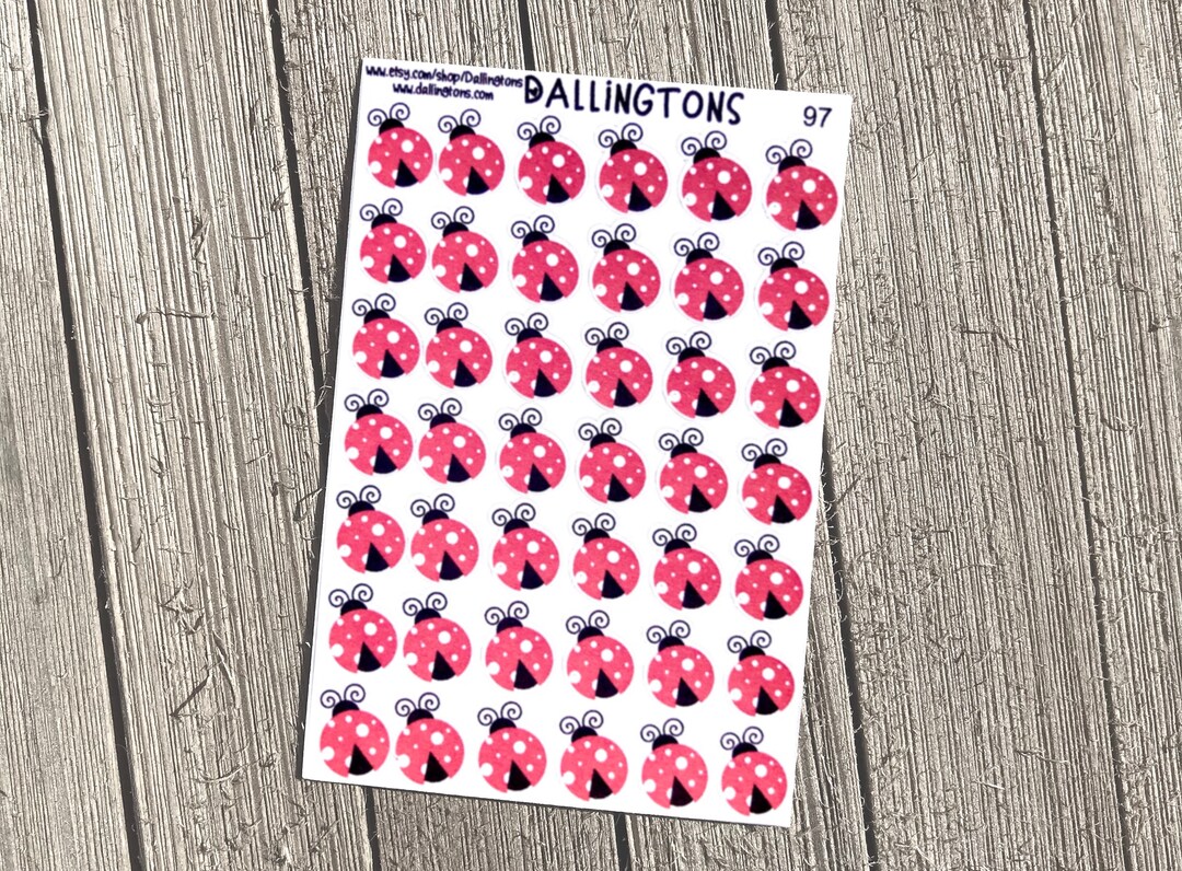 Lady Bugs Stickers (#97) - Tiny Stickers for Books and Planners - Etsy
