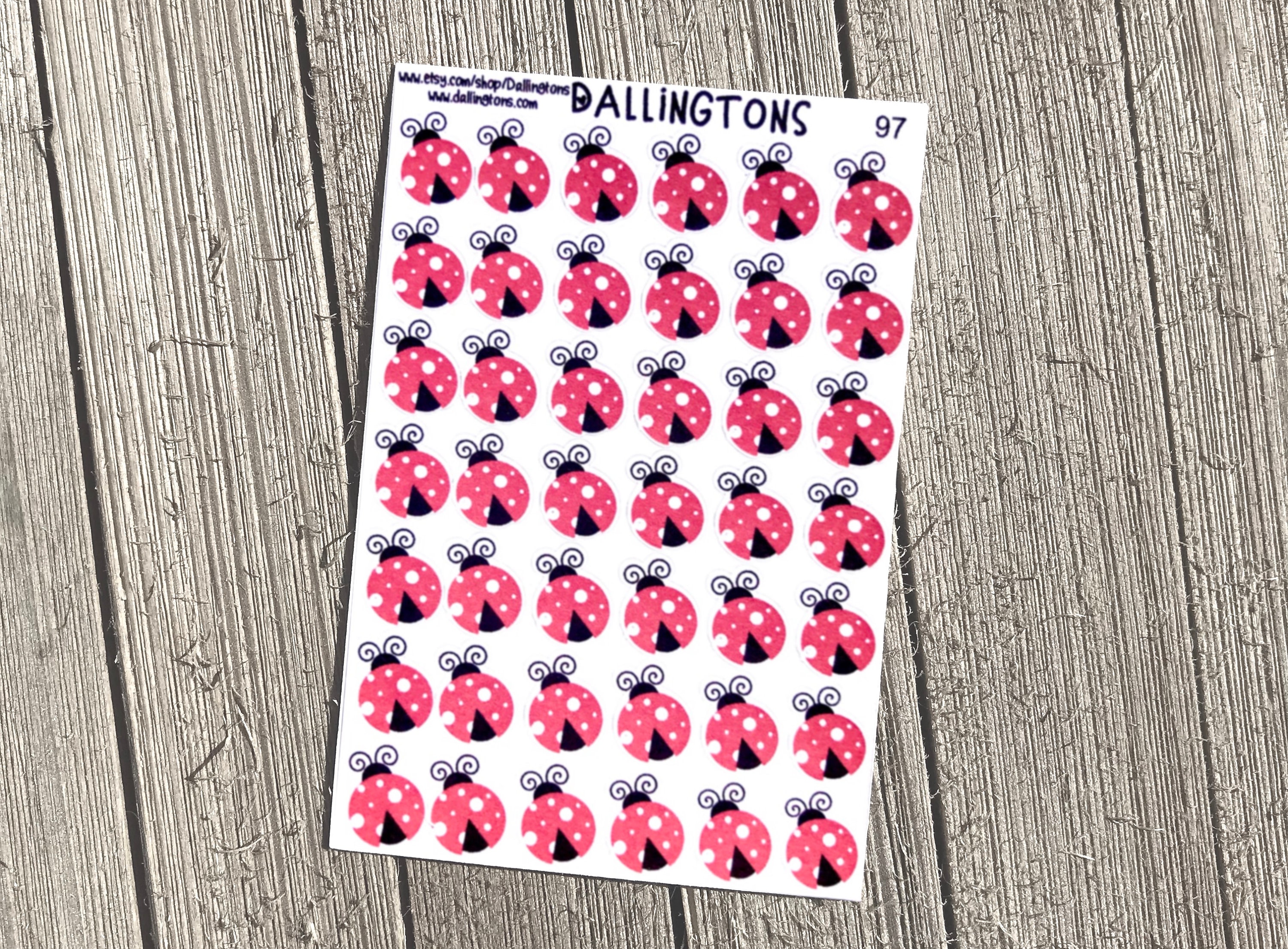 Lady Bugs Stickers 97 Tiny Stickers for Books and | Etsy
