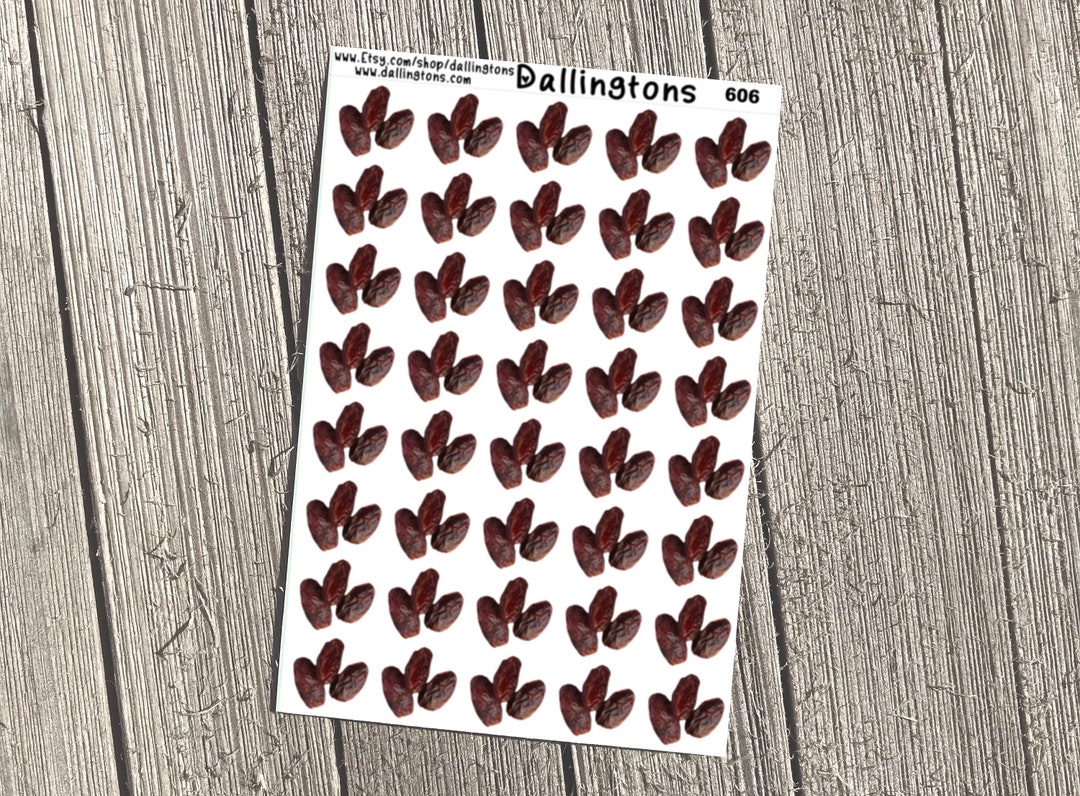 Raisins (#606) - Tiny Stickers for Books and Planners - Etsy