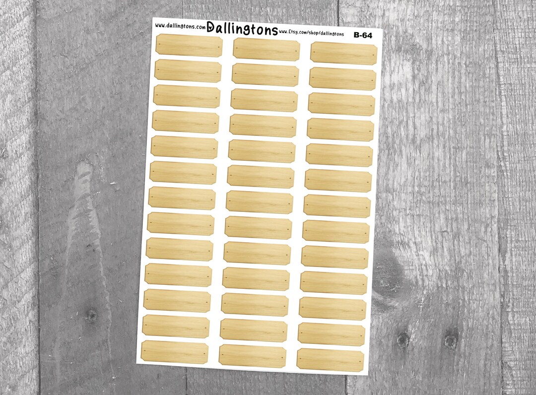 Wood Labels (B-64) - Stickers for Books and Planners, Sticker Sheets ...