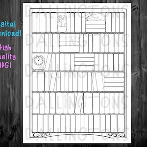 Book Shelf Reading Tracker Printable Book Shelf Book Tracker Printable ...