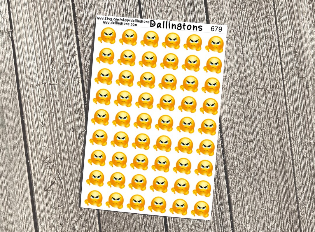 Thumbs Down Face (#679) - Tiny Stickers for Books and Planners - Etsy
