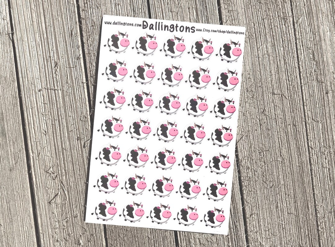 Fat Cows (#75) - Tiny Stickers for Books and Planners - Etsy