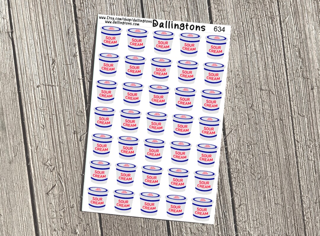 Sour Cream (#634) - Tiny Stickers for Books and Planners - Etsy