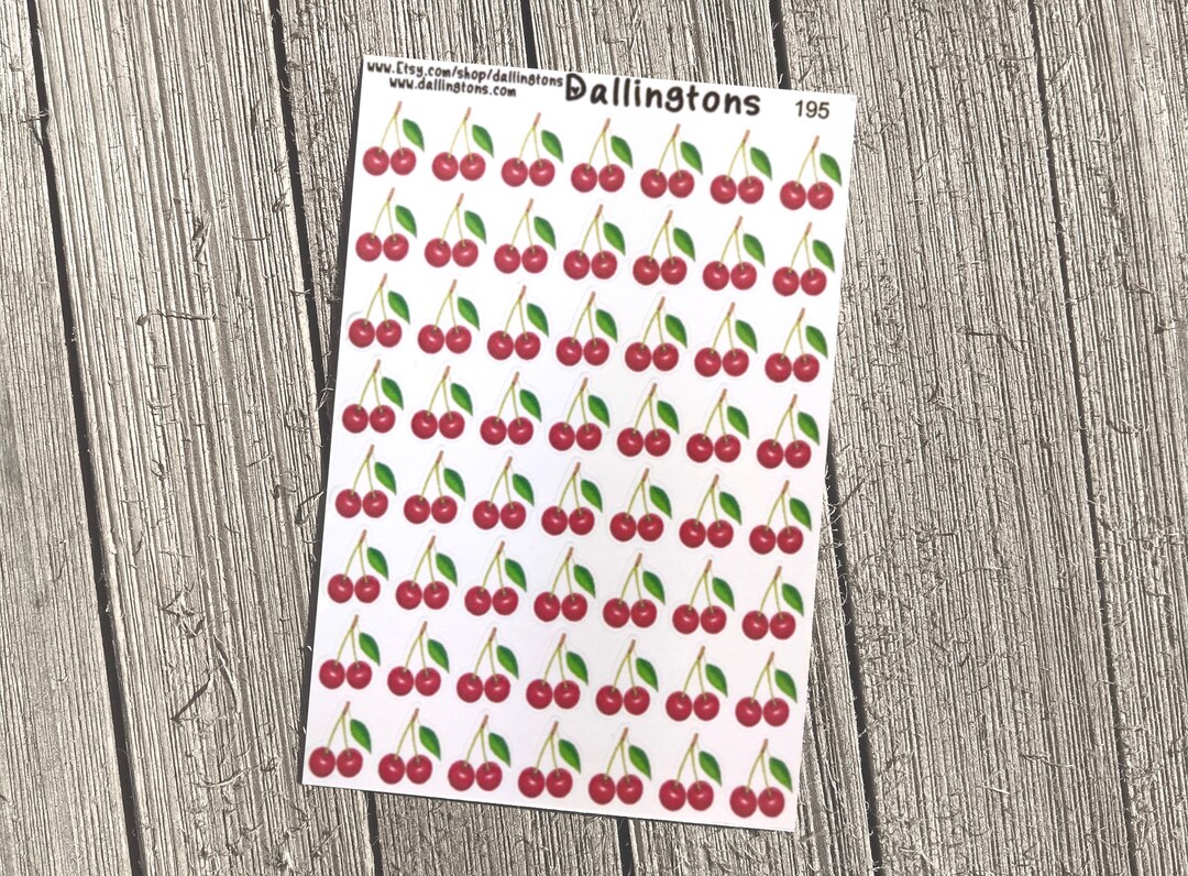 Cherries (#195) - Tiny Stickers for Books and Planners - Etsy