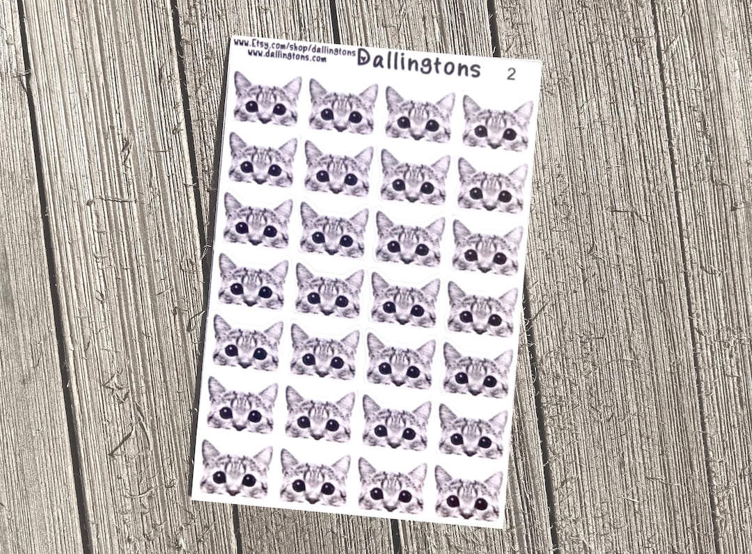 Peaking Cats Stickers (#2) - Tiny Stickers for Books and Planners - Etsy