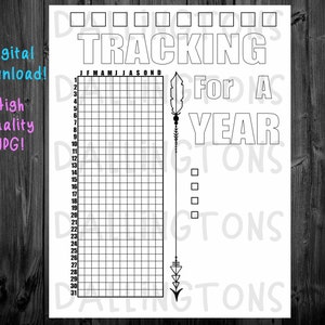 Tracking for a Year A Year in Pixels Printable Printable Page Planner ...