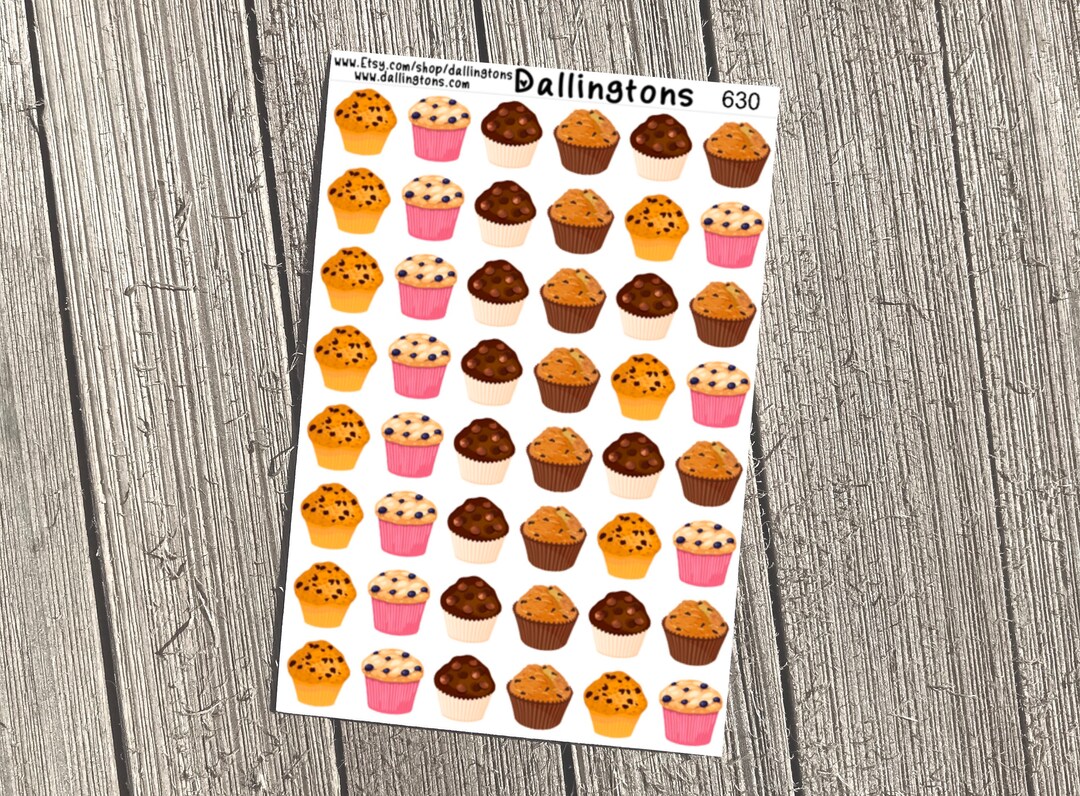 Muffins (#630) - Tiny Stickers for Books and Planners - Etsy
