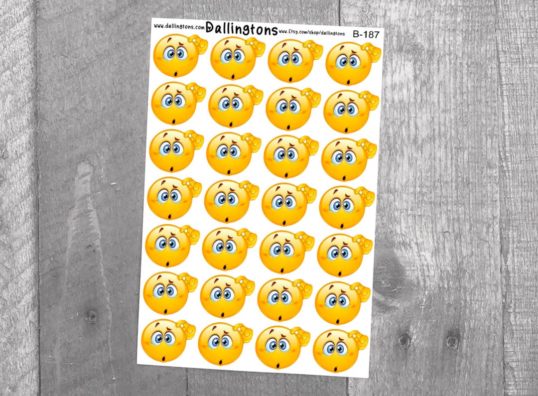 Confused Face (B-187) - Stickers for Books and Planners, Sticker Sheets ...