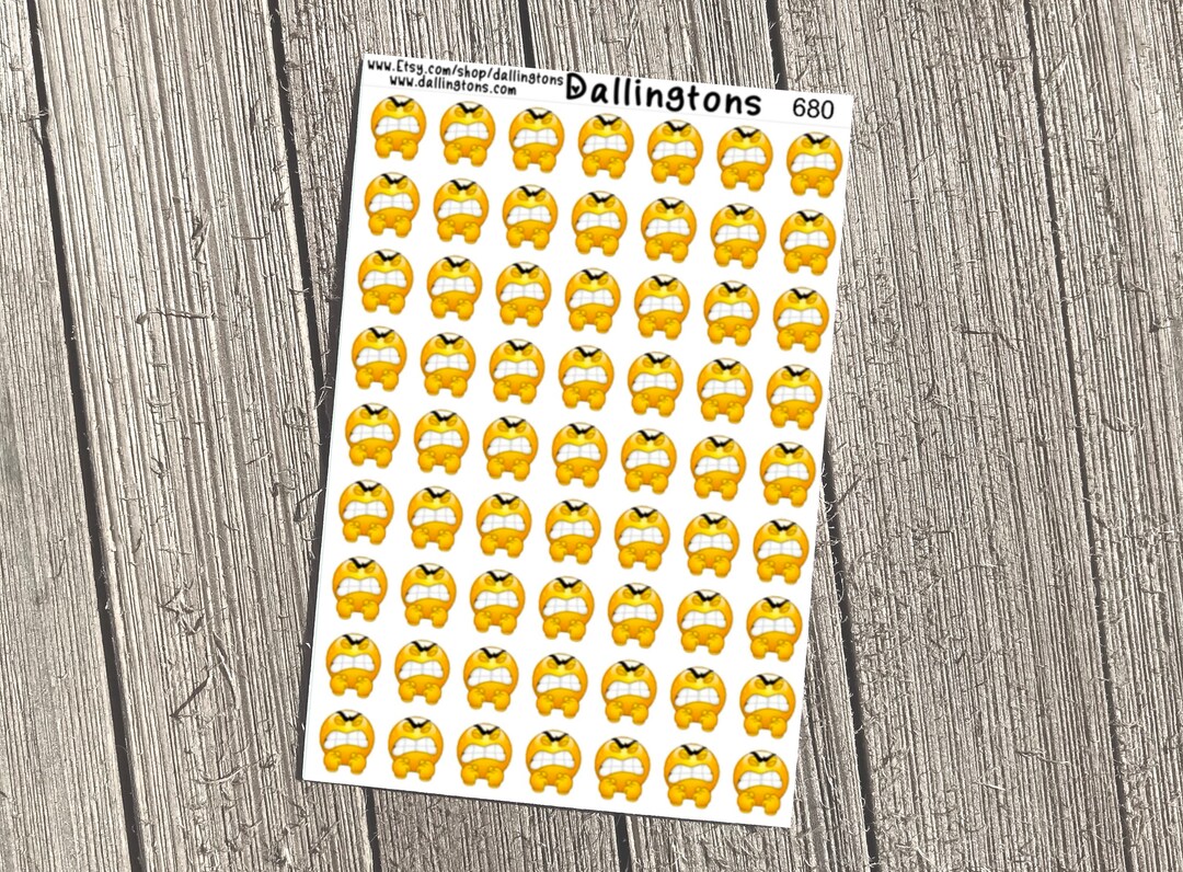 Frustration Face (#680) - Tiny Stickers for Books and Planners - Etsy